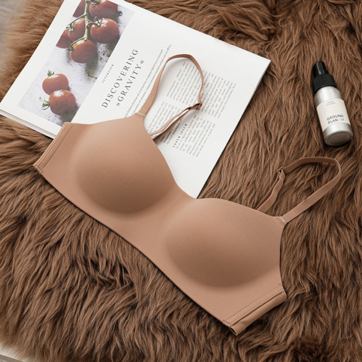 One Piece Seamless Bras Thin Gather Underwear No Steel Rings Bra Soft ...