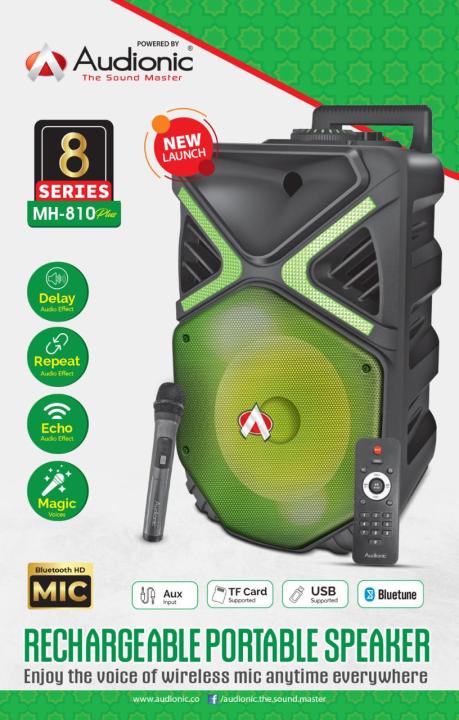 Audíonic MH-810 Plus Portable Wireless Rechargeable Speaker With HD ...