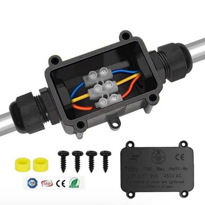 Outdoor Garden Junction Box Waterproof Ip66 2-Way Mini Cable Junction ...