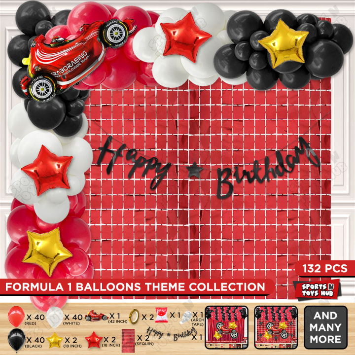 Formula One Sports Car Foil Balloon Set Arch Theme Collection, , Happy ...
