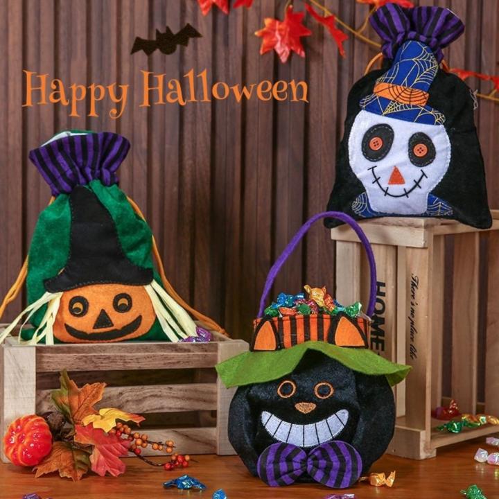 Velvet Candy Bag Themed Skull Pumpkin Velvet Bag Bat Tote Skull Tote ...
