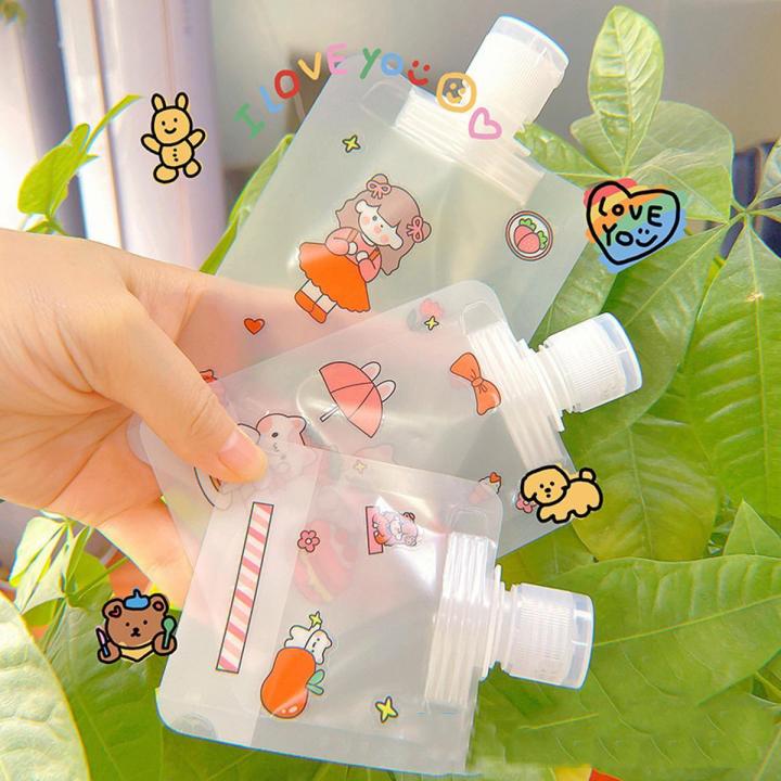 5Pcs Clear 30/50/100ml Flip-top Lotion Storage Bags Portable Reusable ...