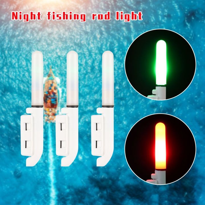Useful New sensitive flash Night Red/Yellow Fishing Rod Tip Light stick ...