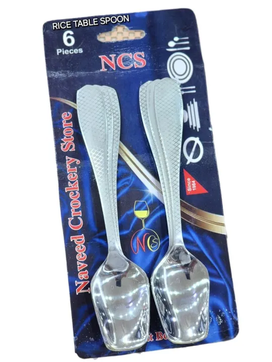 Rice Spoons Rice Table Spoons Set of 6 Spoon Set Stainless Steel Spoons ...
