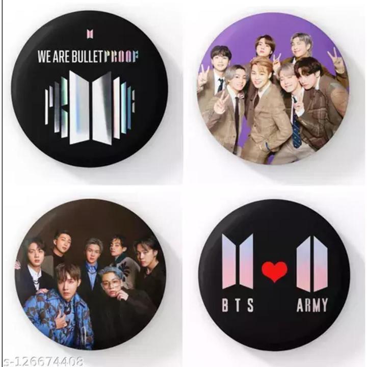 BTS badge for army bulletproof korean kpop bt21 (Pack of 4) | Daraz.pk