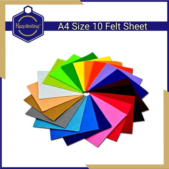 Keep Smiling 10 Felt Fabric Sheets In 10 Different Colors Pack of 10 ...