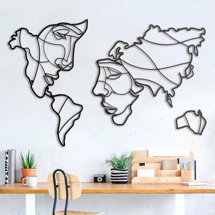 Faces Of The World Map Wall | Daraz.pk