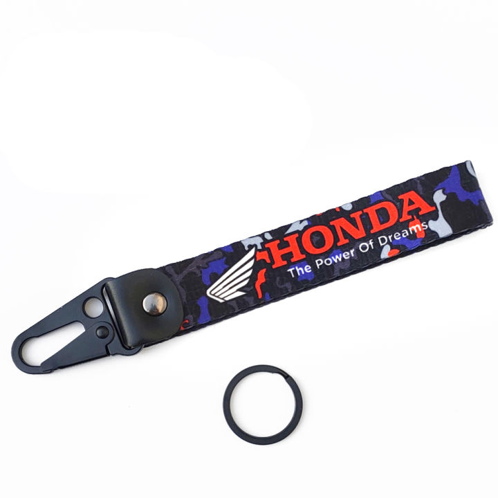 1-PC Motorcycle Collectable Strap Embroidery Keyring Keychain For Honda ...