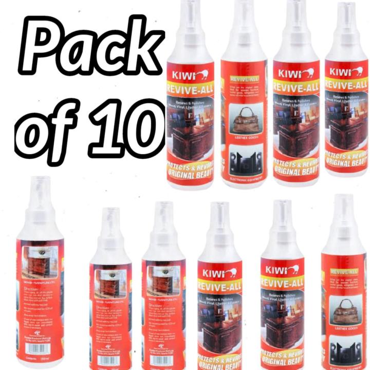 Pack of 10 Box Kiwi Revive All Spray 250ml Renews & Polishes Wood ...