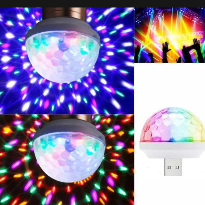 USB Party Lights Mini Disco Ball,Led Small Magic Ball Sound Control DJ Stage Light Colorful ...