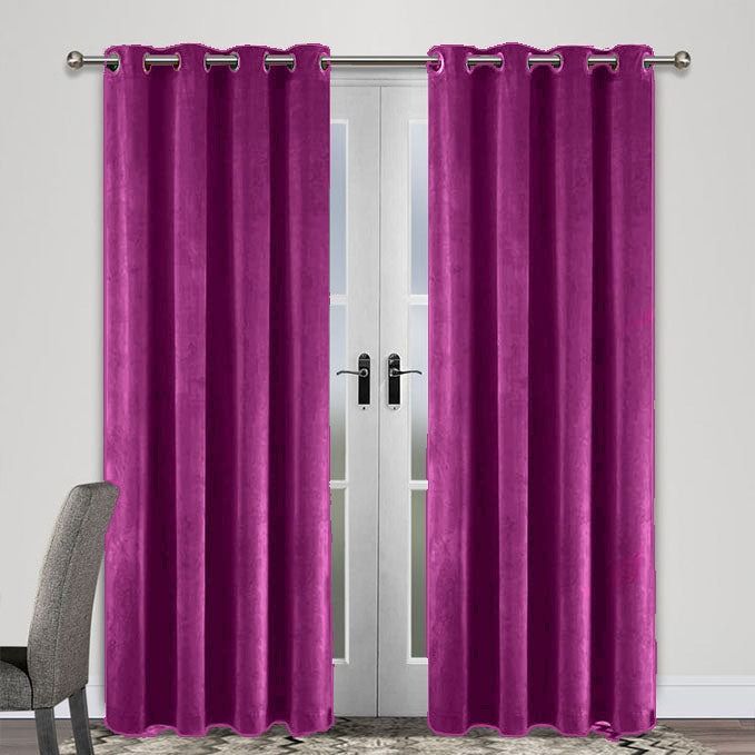K2 Store 1 Pair 2 Pcs Velvet Curtains For Bed Room Solid Fancy Velvet Curtains For Drawing