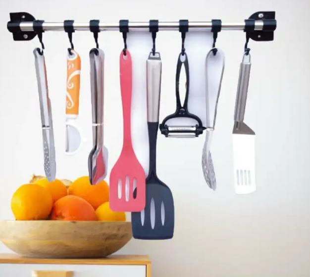 Multipurpose Wall-Mounted Hooks Rack | Space-Saving Organizer for ...