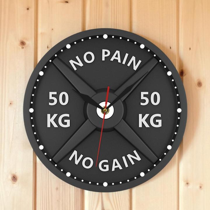 Strongman 50KG Creative Print Wall Clock Circular Gym Weight Lifting ...