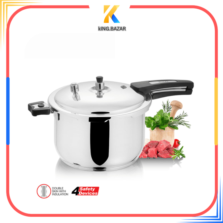 Alpha Pressure Cooker Stainless Steel Double bottom heavy weight cooker ...