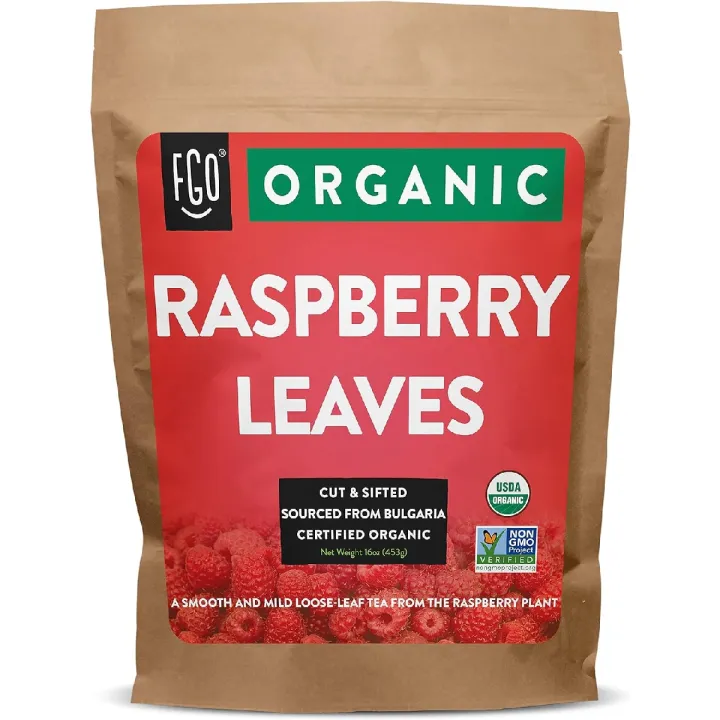 Organic Red Raspberry Loose Leaf Tea, Cut and Sifted, Resealable Kraft ...