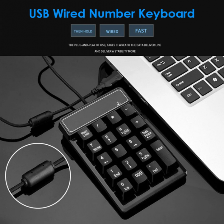【KuaKe Mall】19 Keys USB Mechanical Feeling Wired Numeric Keypad Keyboard Numeric Keycaps Numpad ...