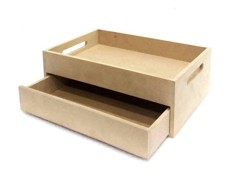 Plain DIY MDF Table Organizer for Craft | Unfinished MDF Tray Plain for ...