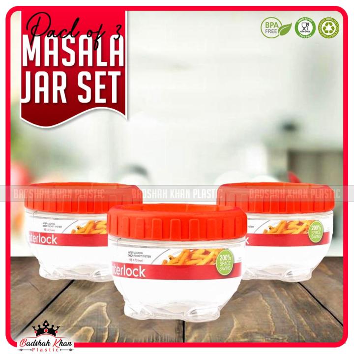 Masala Storage Box 3pcs Set - Food Grade Material - Plastic | Daraz.pk