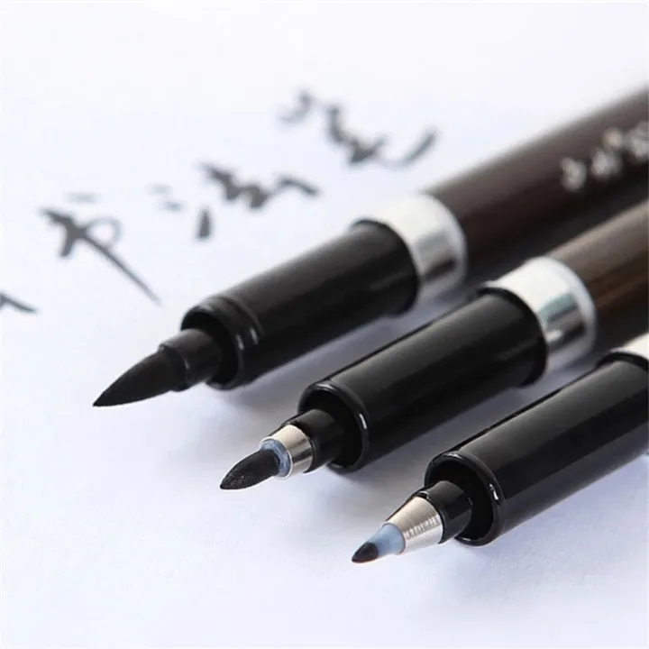 Writing Supplies Stationery Chinese Words Hair Brush Pen for Signature Nib Brush Pen Marker Pens ...