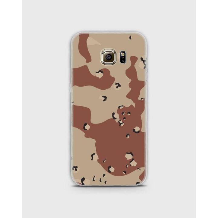 S6 Case Cover Hybrid Soft- Samsung Brown Army Style Print - 1cover2451 ...