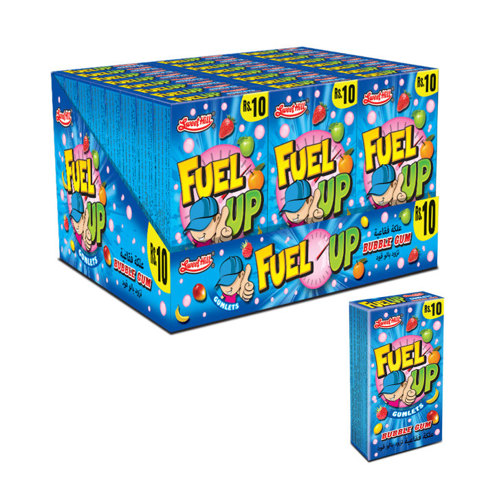 Fuel Up Bubble Gum by Sweethills – Box of 24 Pieces | Blue | Fruity ...