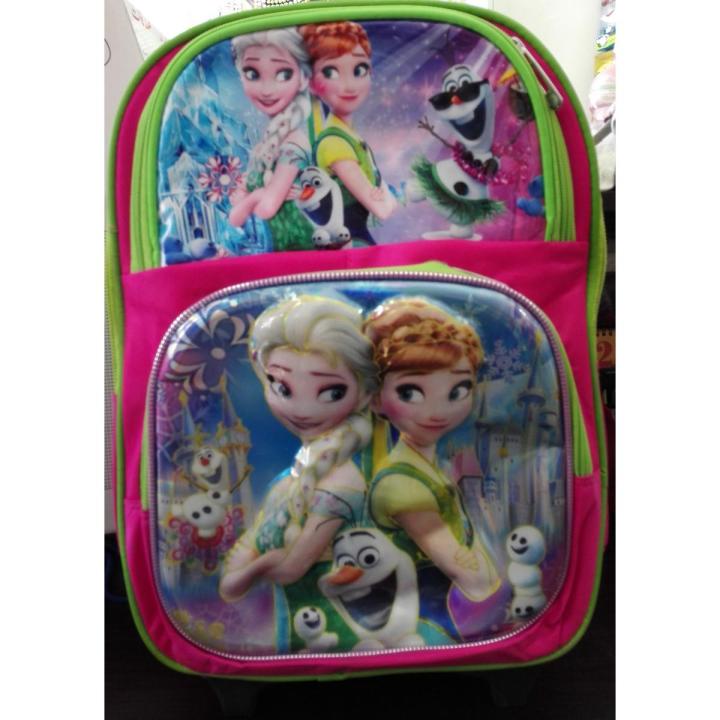 Anna and Elsa 3D-Cartoon Character Multicolor Trolley School Bag for ...
