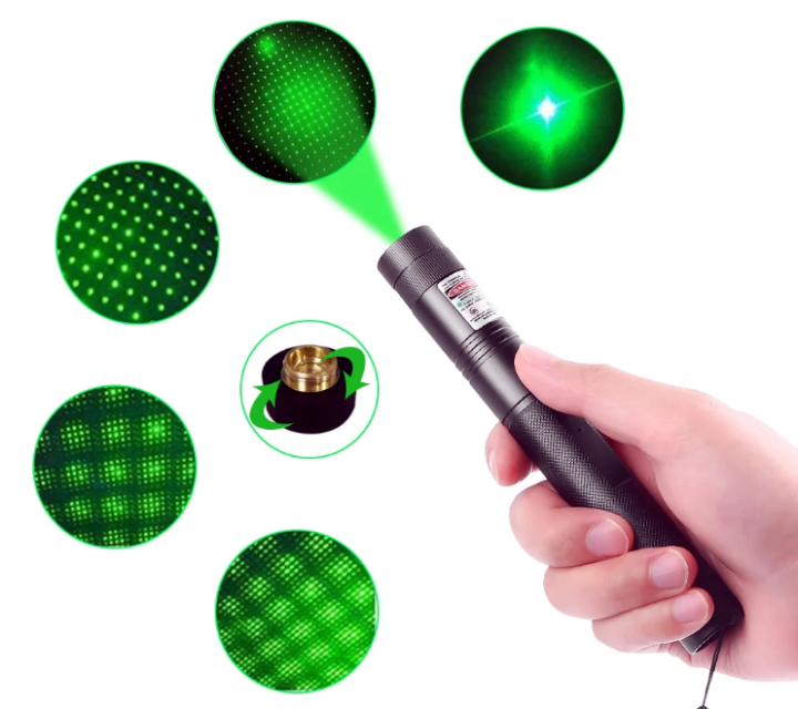 Green Laser Pointer - Light with 4 Patterns in Green Color with 2 Cells ...