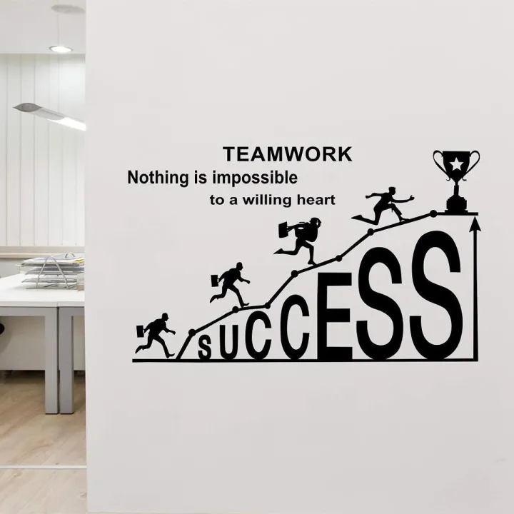 WallsArt TEAMWORK SUCCESS Vinyl Quotes Wall Sticker for Office ...