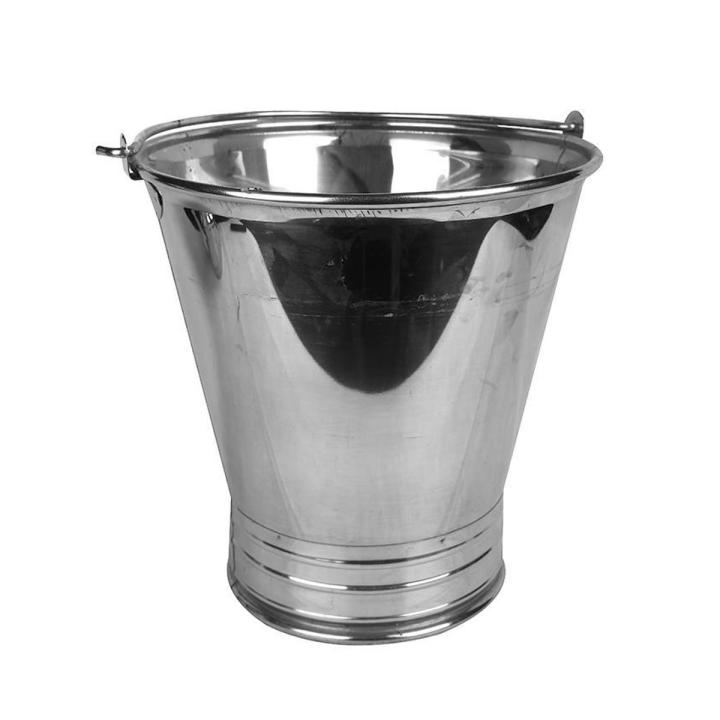 Stainless Steel Water Bucket WITH LID / Balti Size 10 liter | Daraz.pk