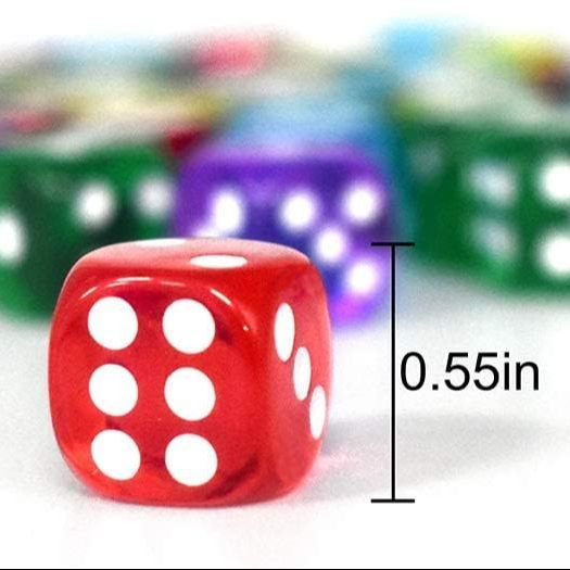 D6 Six Sided 16mm Transparent Dice Die for DND, MTG, RPG, Tenzi, Yahtze ...