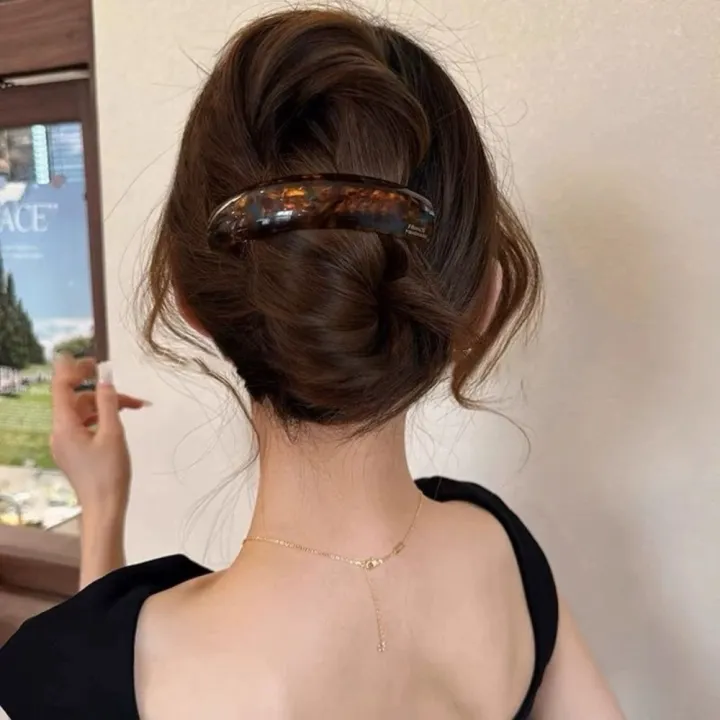 Creative Elliptical Acetate Hair Clip Geometric Arc Spring Clip ...