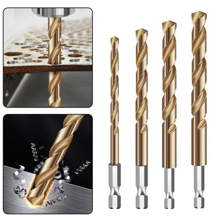 Power Tool Steel Titanium Coated 1/4 Hex Shank Twist Drill Hexagonal ...
