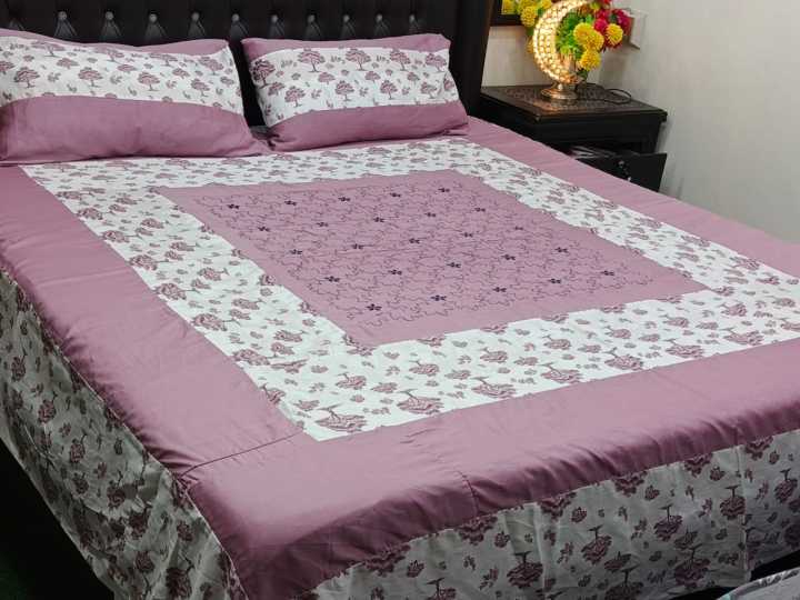 Embriodered Bedsheet Set King Size Patchwork Embriodered Bedsheet Double Bed Export Quality ...
