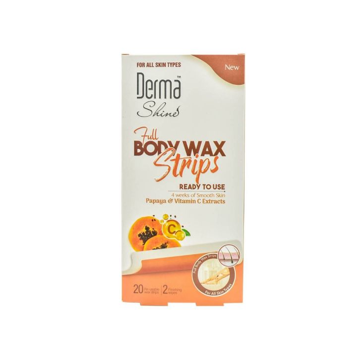 Derma Shine Full Body Wax Strips - Papaya & Vitamin C Extracts | Daraz.pk