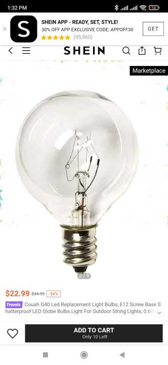 Clear Globe G40 Bulbs E12 220V 10W | Daraz.pk