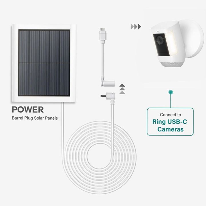 NEW DC to Type-C Solar Panel Adapter Weatherproof Barrel Plug to USB-C ...