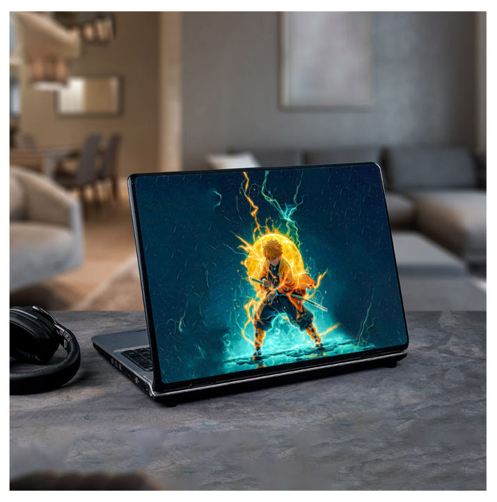 Zenitsu Demon Slayer Laptop Back SKin - Laptop Skin Vinyl Sticker Decal ...