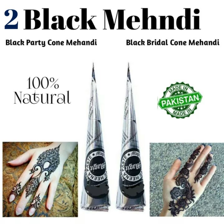 Black Mehndi, black cone , black hinna , Mehandi Cones , hinna art | Daraz.pk