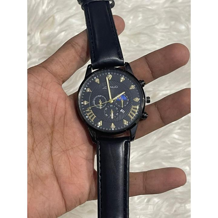 JIANUO Leather Straps Chinese Brand Watch Date & Analog chronograph ...