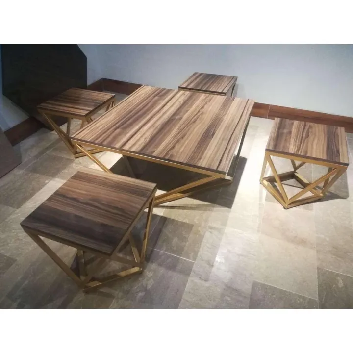 Exquisite Hexagon Table Set featuring Center Table, Wooden Coffee Table ...