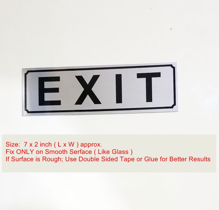 (1 or 2 Piece) EXIT Name Plate - Imported Self-Adhesive Aluminum Sign ...