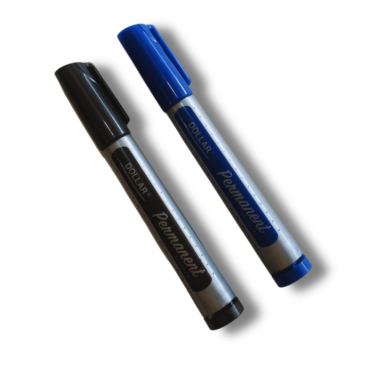 Permanent Marker Blue & Black For Office And School Use 2Pcs | Daraz.pk