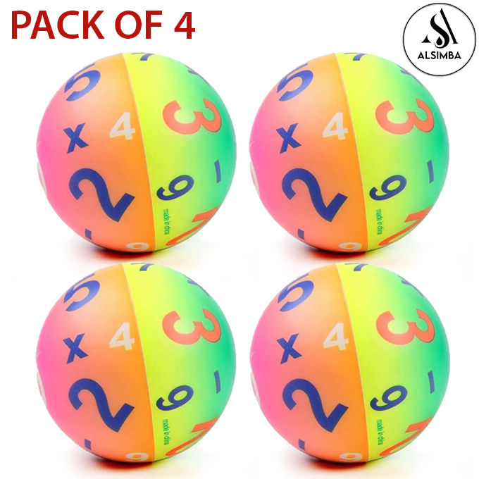 Alsimba Pack of 4 Digital Numbers Rainbow Soft Foam Balls for Kids ...