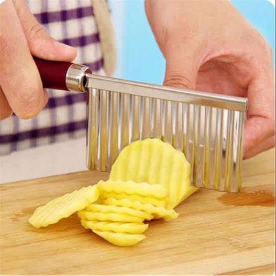 Premium Quality Potato Chips Cutter – Stainless Steel Wavy Knife for ...