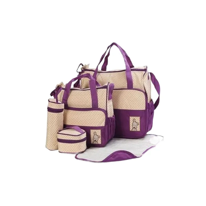 5PCS Set High Quality Tote Baby Shoulder Diaper Bags Durable Nappy Bag ...