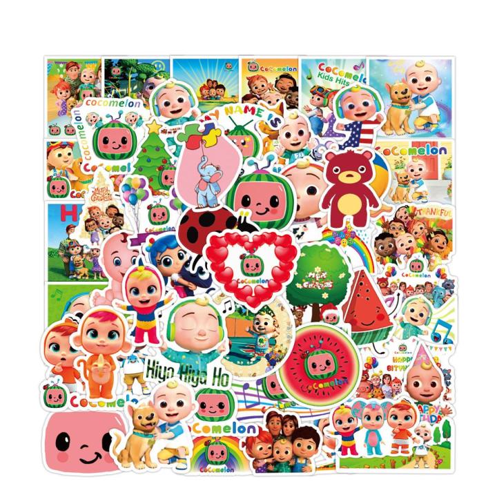 52PCS Cocomelon Cartoon Stickers DIY Skateboard Fridge Laptop ...