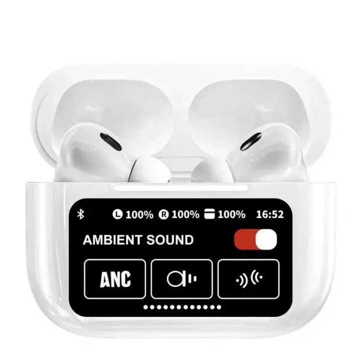 A9 pro Touch Screen ANC Wireless Headset TWS Noise Cancelling Earbud ...