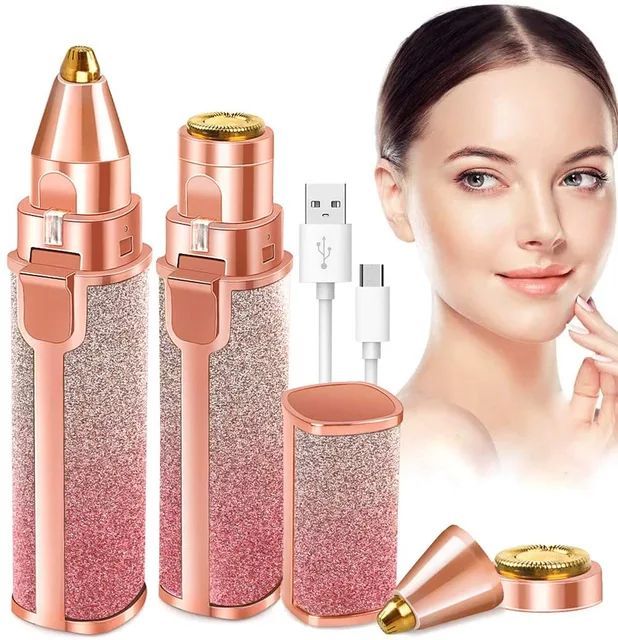 2 in 1 Rechargeable Women's Face Hair Remover Epilator for women ...