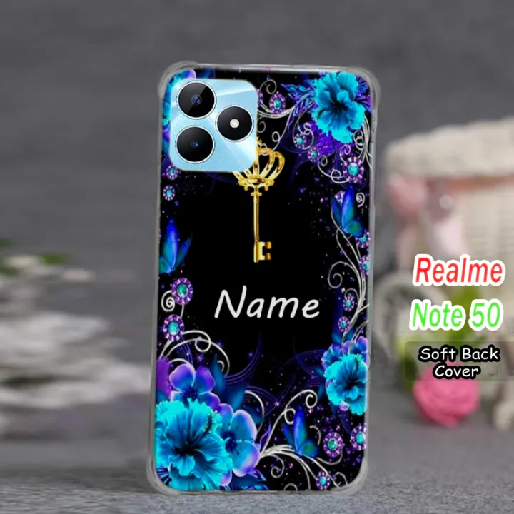 Realme Note 50 Pouch Cover - Name Customised Soft Back Cover Case For ...