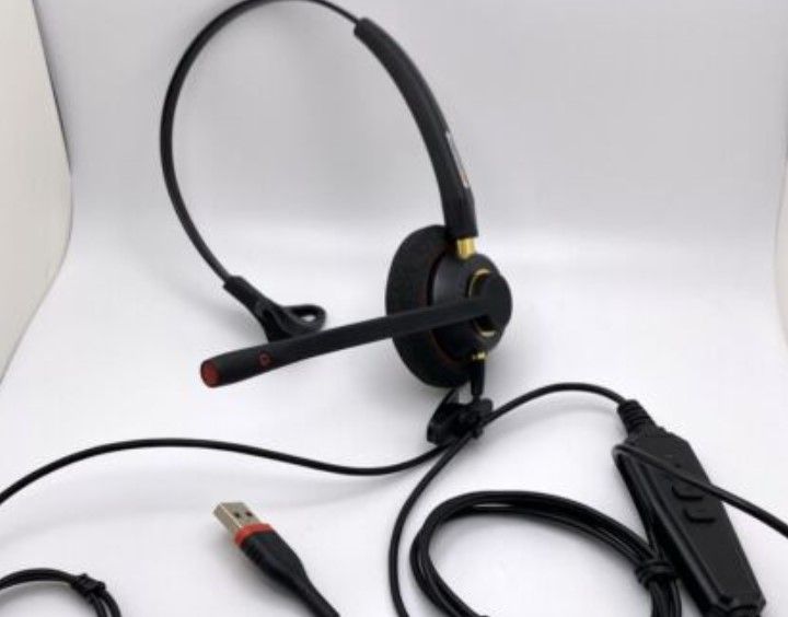 Call Center Headset with Mic Black Computer PC Laptop One Ear ...